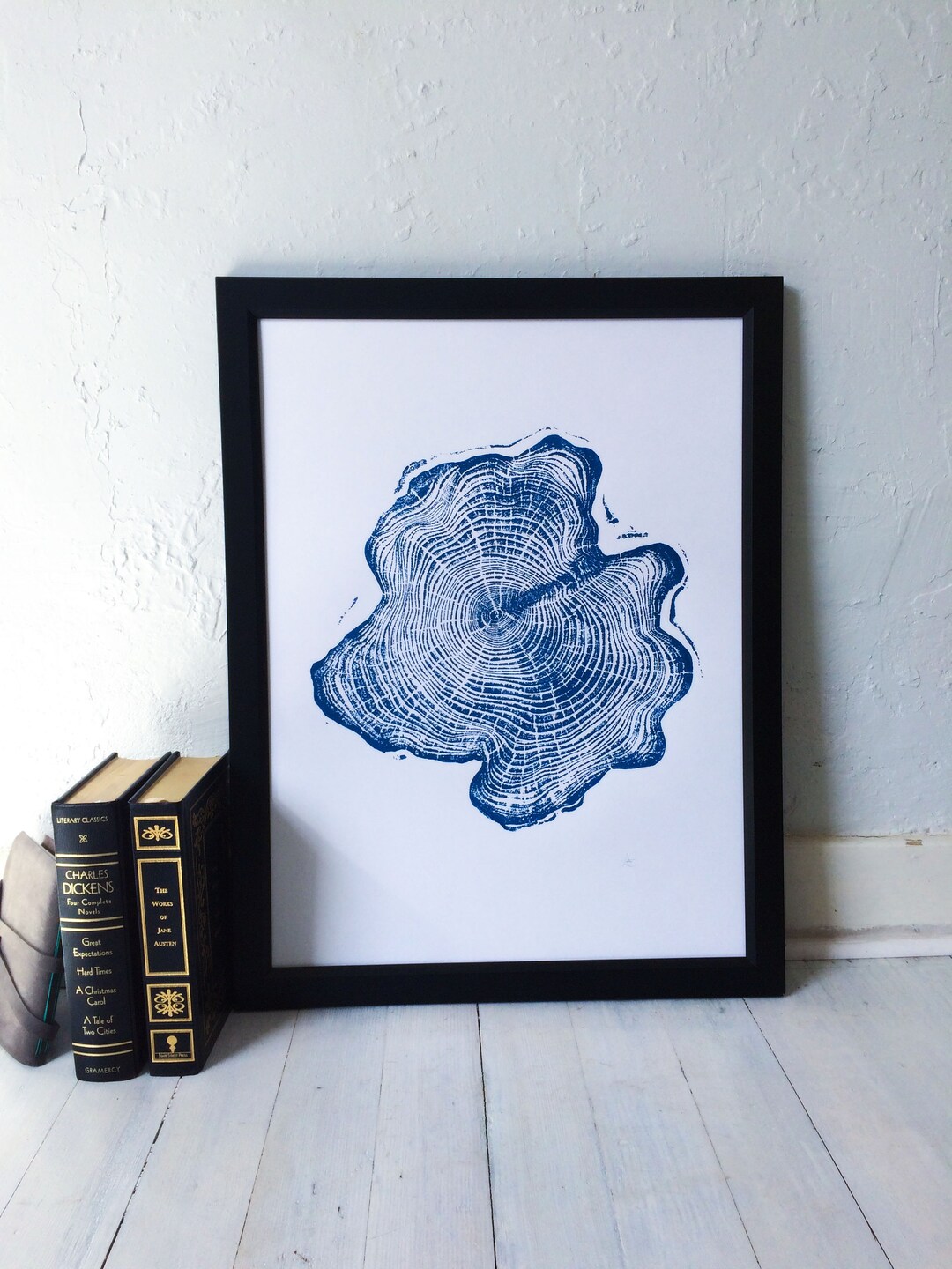 Tree Ring Art Print, Alaskan Tree, Blue Wall Art, Blue Wall Decor, Tree ...