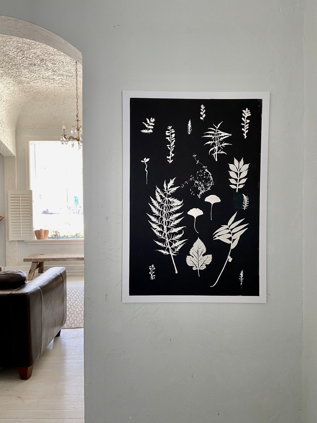 Black Botanical Collage, Modern Botanical Art, Large Botanical Prints ...