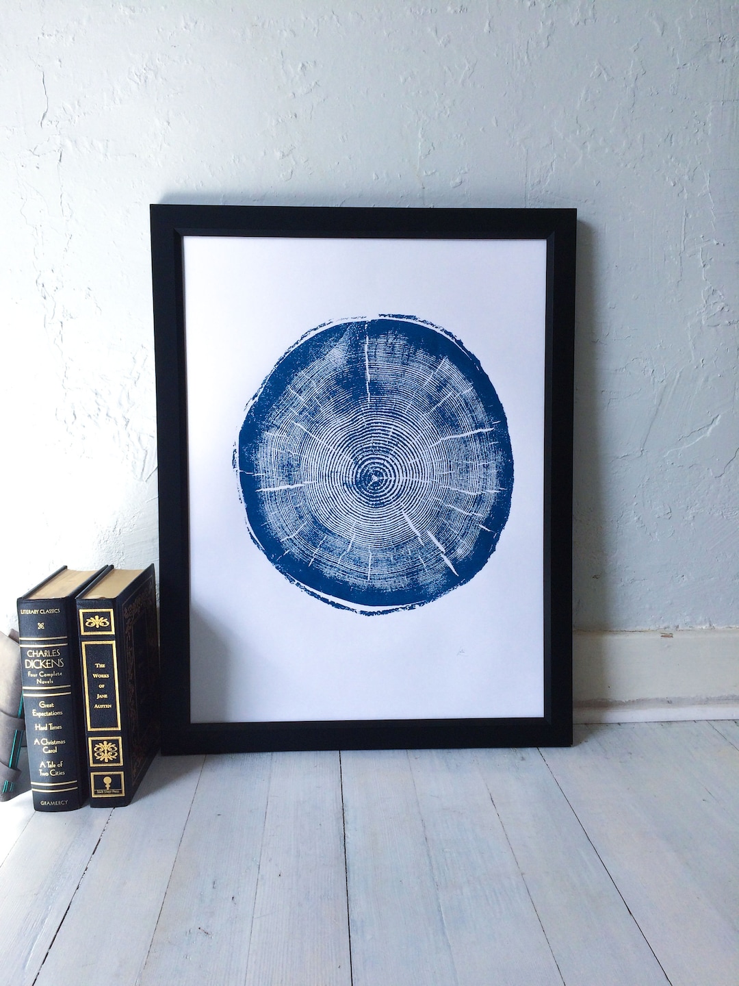 Tree Ring Art Print, Blue Cottonwood, Wood Slice, Tree Slice Print ...