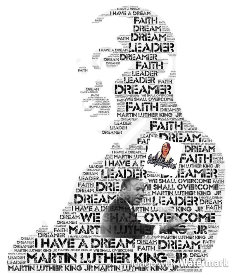Martin Luther King Word Art Digital File | Etsy