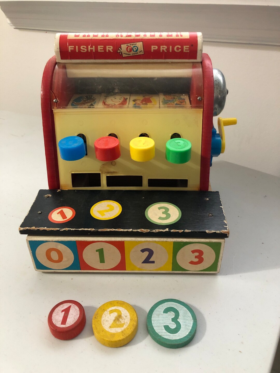 Vintage Fisher Price Cash Register With Wooden Coins 1960’s #972 - Etsy