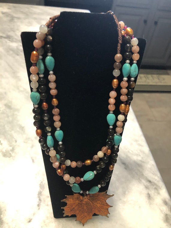 vintage real autumn leaf - Gem