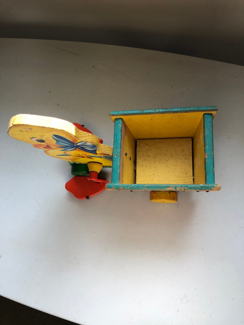 Vintage Fisher Price Walking Duck Cart No.305 Wooden Pull Toy Rare Find ...
