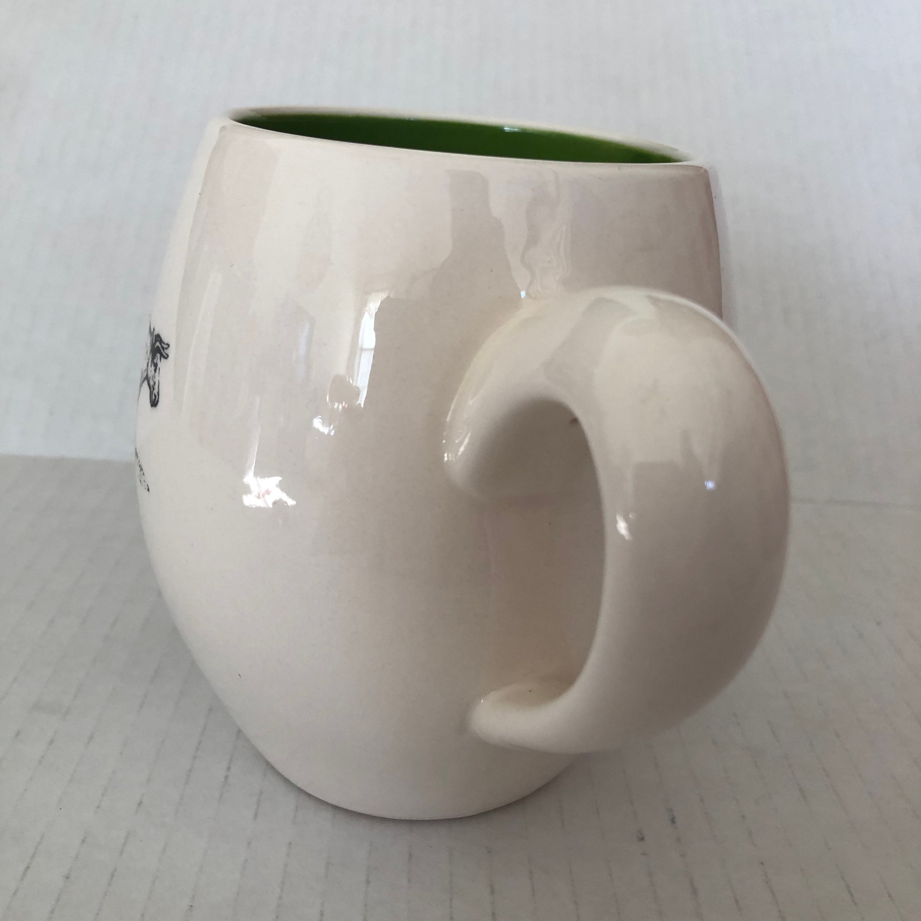 RAE DUNN Magenta Farmline Moo Cow Mug - Green Interior Rare - Etsy