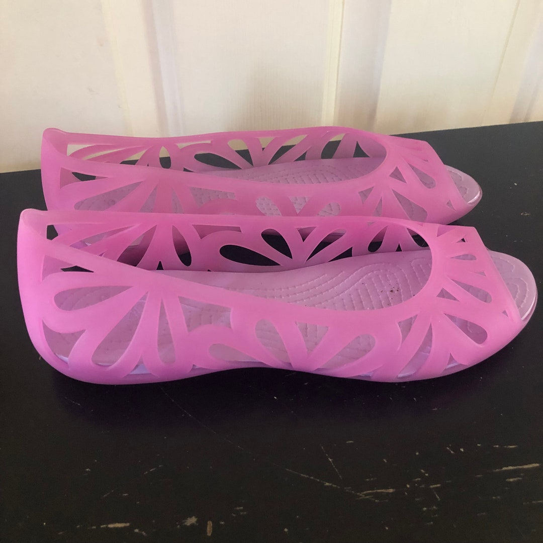 Crocs Isabella Floral Jelly Women Size 9 US Iconic Peep Toe - Etsy