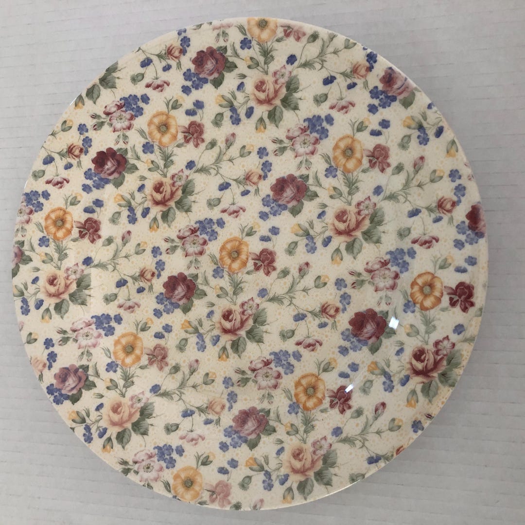Churchill Rose Chintz Plate Made in England Vintage Dinnerware - Etsy