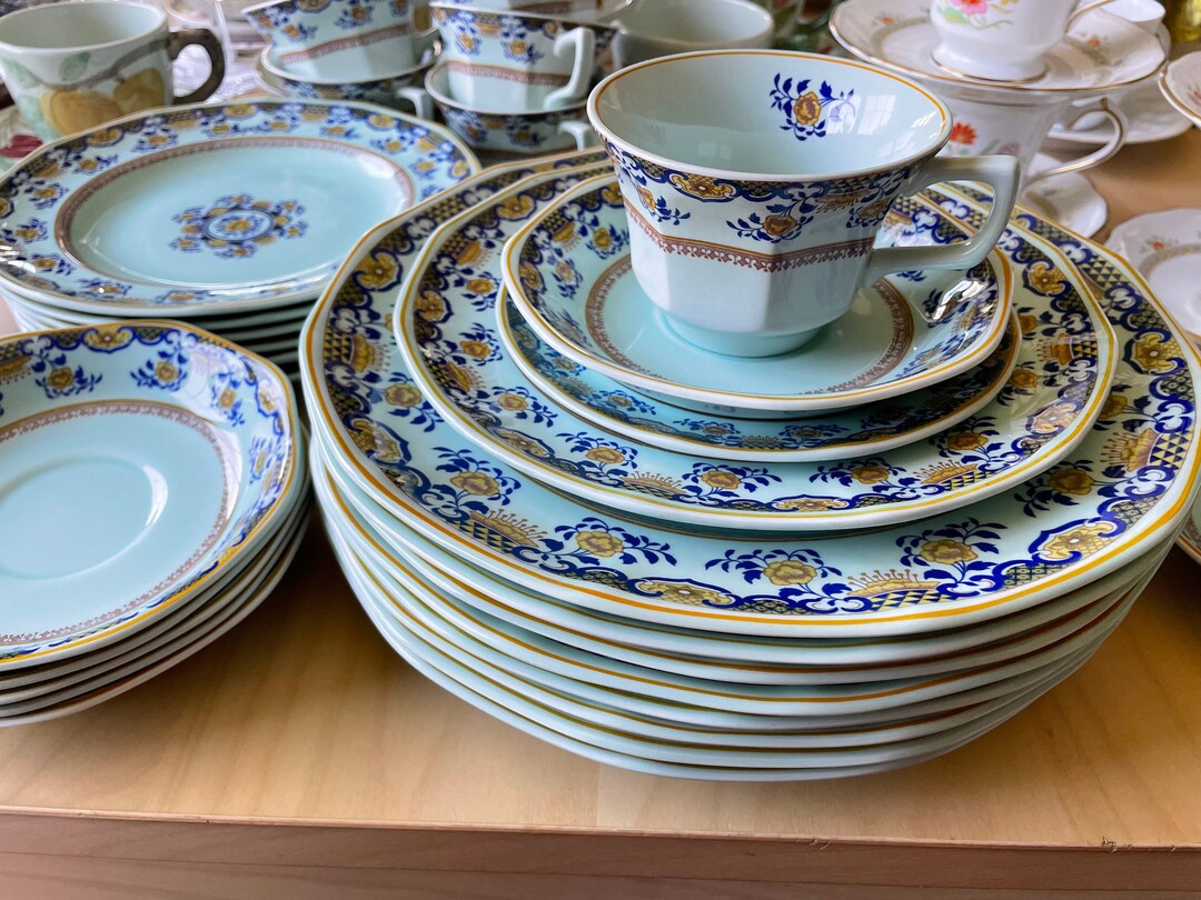 Adams Calix Ware Shalimar 5 Piece Place Setting Dish Set Ironstone VTG ...