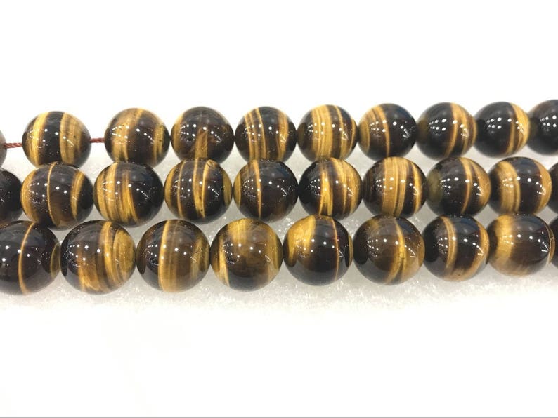 Genuine Yellow Tiger Eye 6mm/8mm/10mm/12mm/14mm Round Natural Grade AAA ...