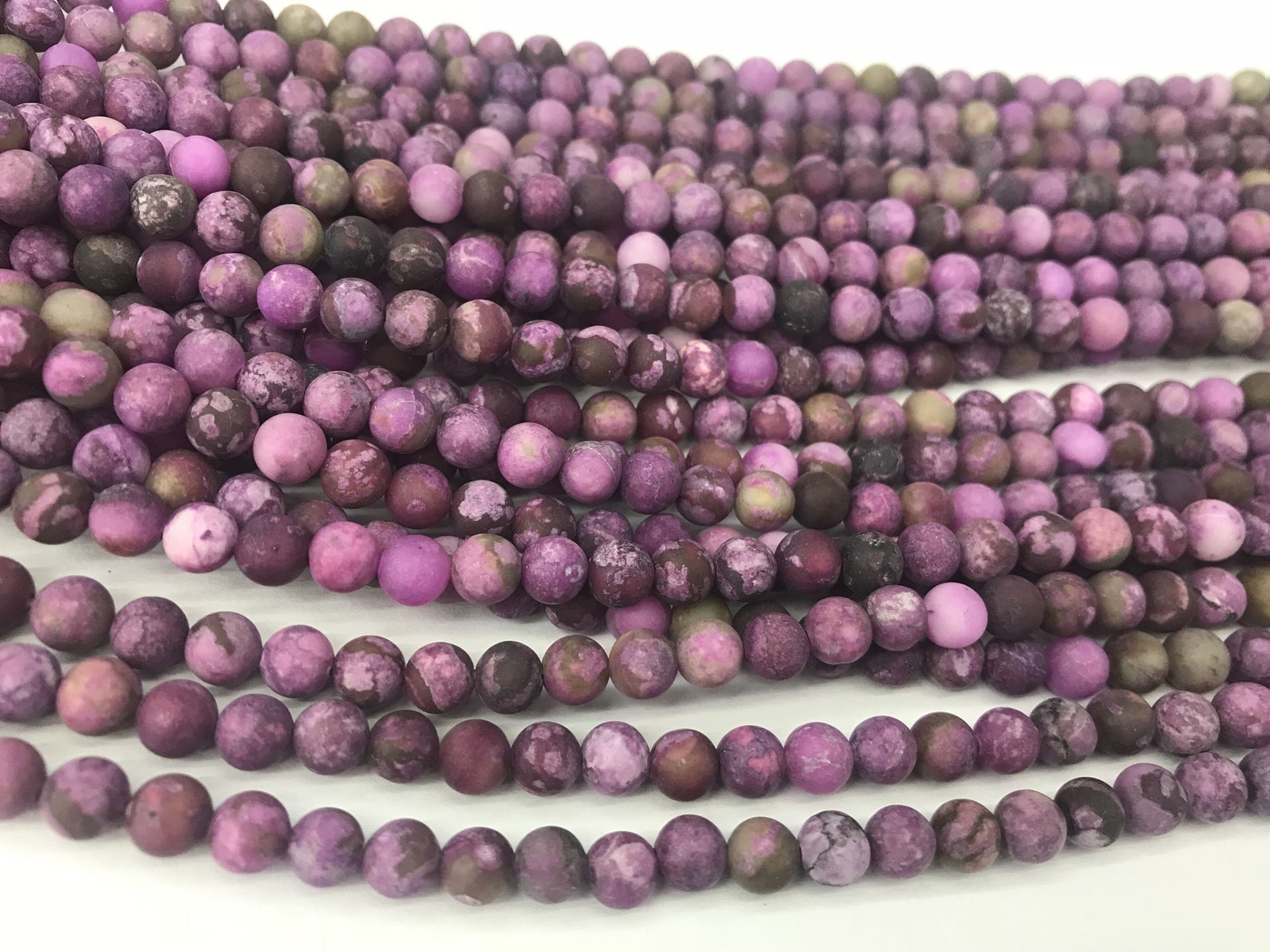 Genuine Matte Chinese Charoite 4mm -12mm Round Natural Purple Loose ...