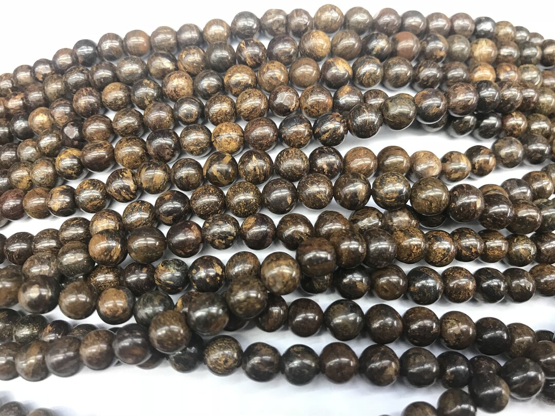 Natural Bronzite Jasper 4mm - 12mm Round Genuine Brown Loose Beads 15 ...