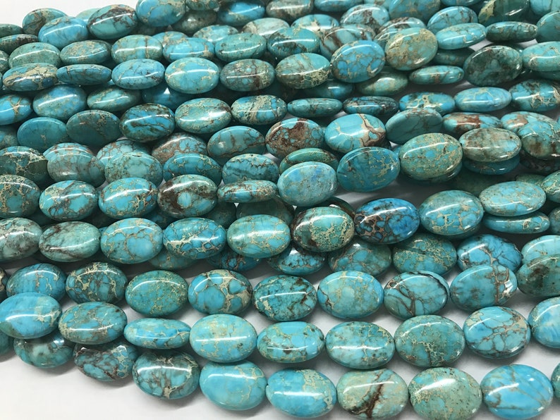 Imperial Jasper 13x18mm Oval Sea Sediment Jasper Turquoise | Etsy