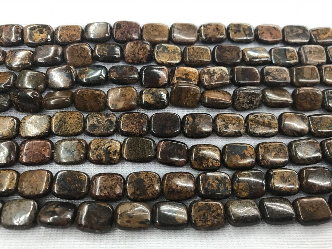 Natural Bronzite Jasper 8x10mm Rectangle Genuine Brown Loose Beads 15 ...