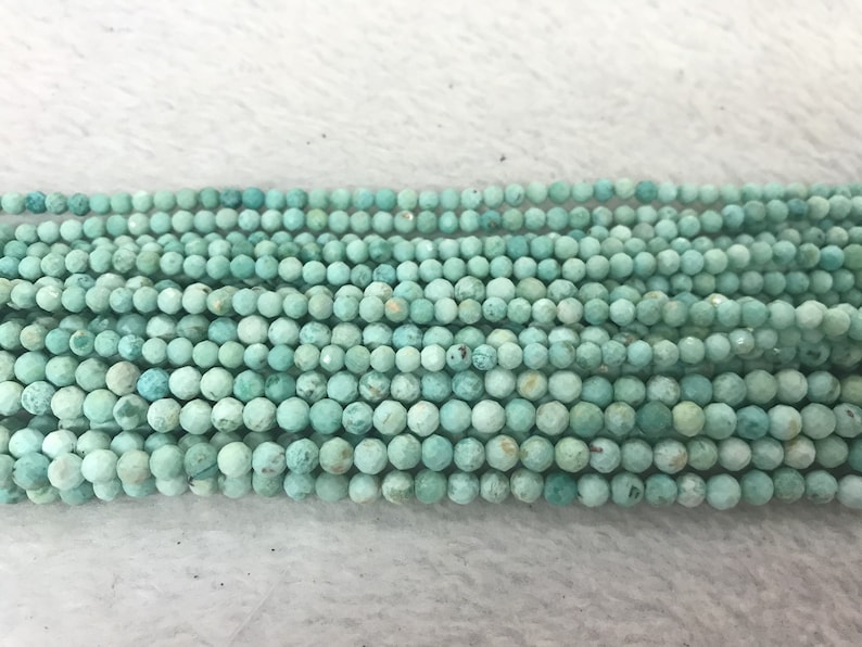 Faceted Peruvian Turquoise 3mm 4mm Round Cut Genuine Blue - Etsy