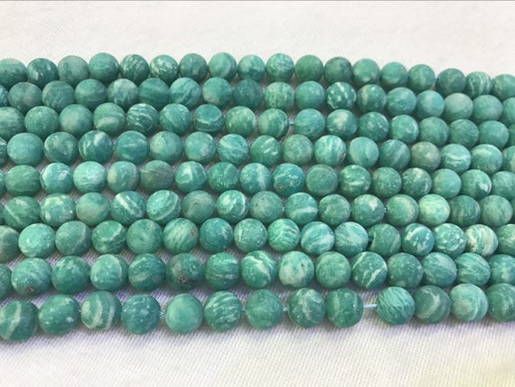 Genuine Matte Amazonite Dark Green 4mm/6mm/7mm Round Natural | Etsy