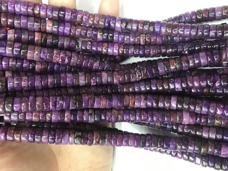 Lepidolite 4mm 8mm Heishi Purple Dyed Gemstone Loose Beads - Etsy