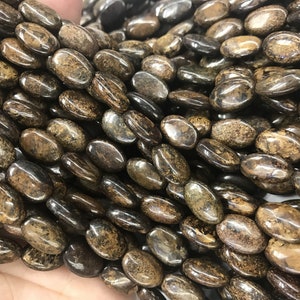 Natural Bronzite Jasper 15x20mm Oval Genuine Brown Gemstone Loose Beads ...