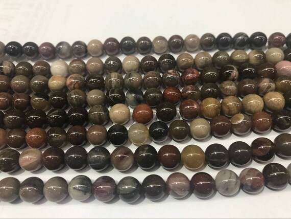 Natural Wood Fossil Jasper 4mm 12mm Round Genuine Loose - Etsy
