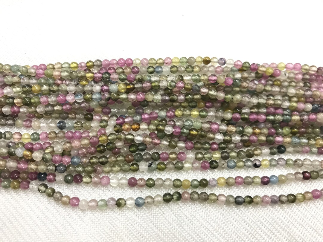 Natural Multicolour Tourmaline 2mm - 3mm Round Genuine Gemstone Loose ...