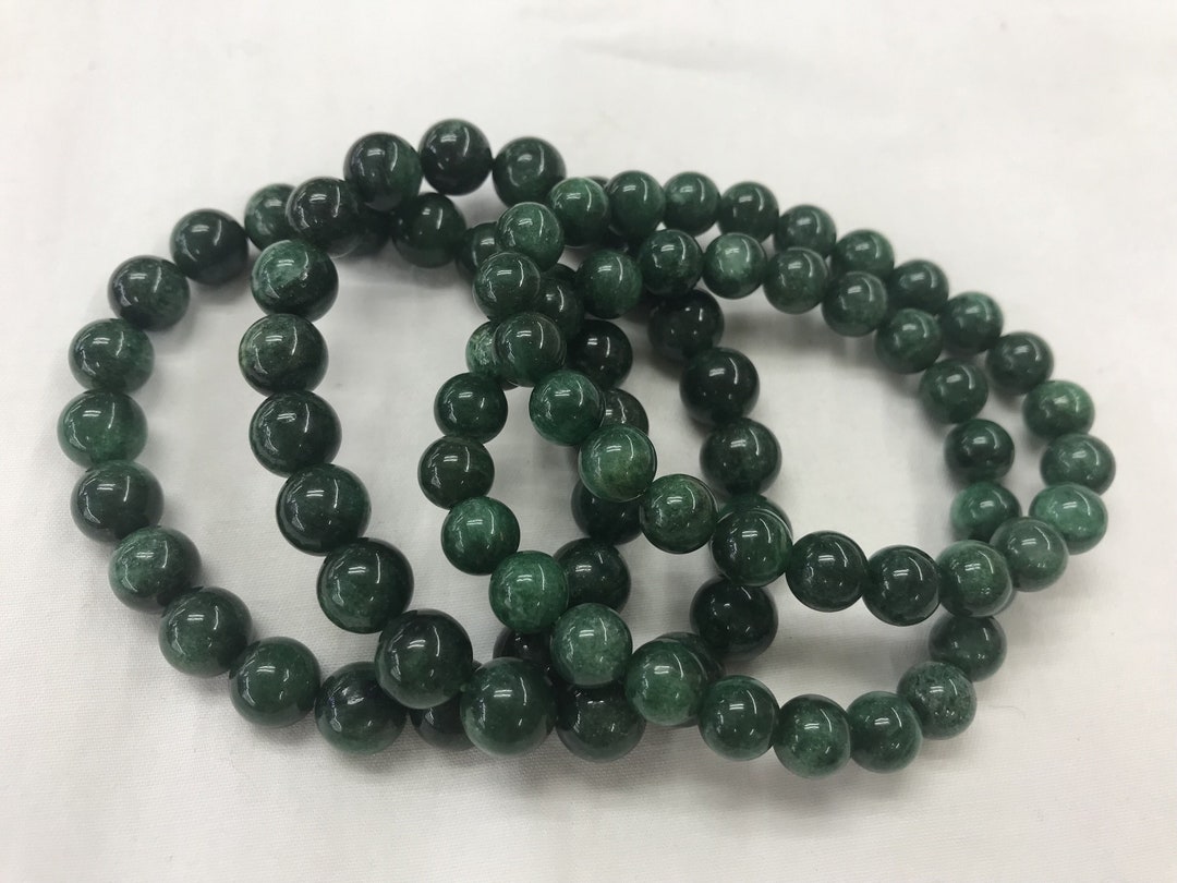 Genuine Green Fuchsite 6mm - 10mm Round Natural Mica Gemstone Beads ...