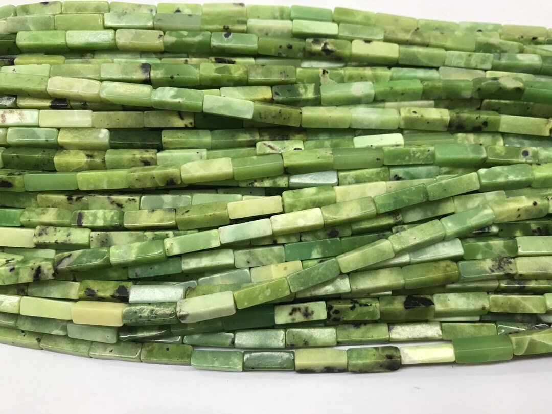 Natürliche Chrysopras 4x13mm Quader Echte Grüne Edelstein Tube Lose Perlen 15inch Schmuck ...