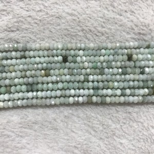Genuine Faceted Green Jade 3mm - 4mm Rondelle Cut Natural Loose ...