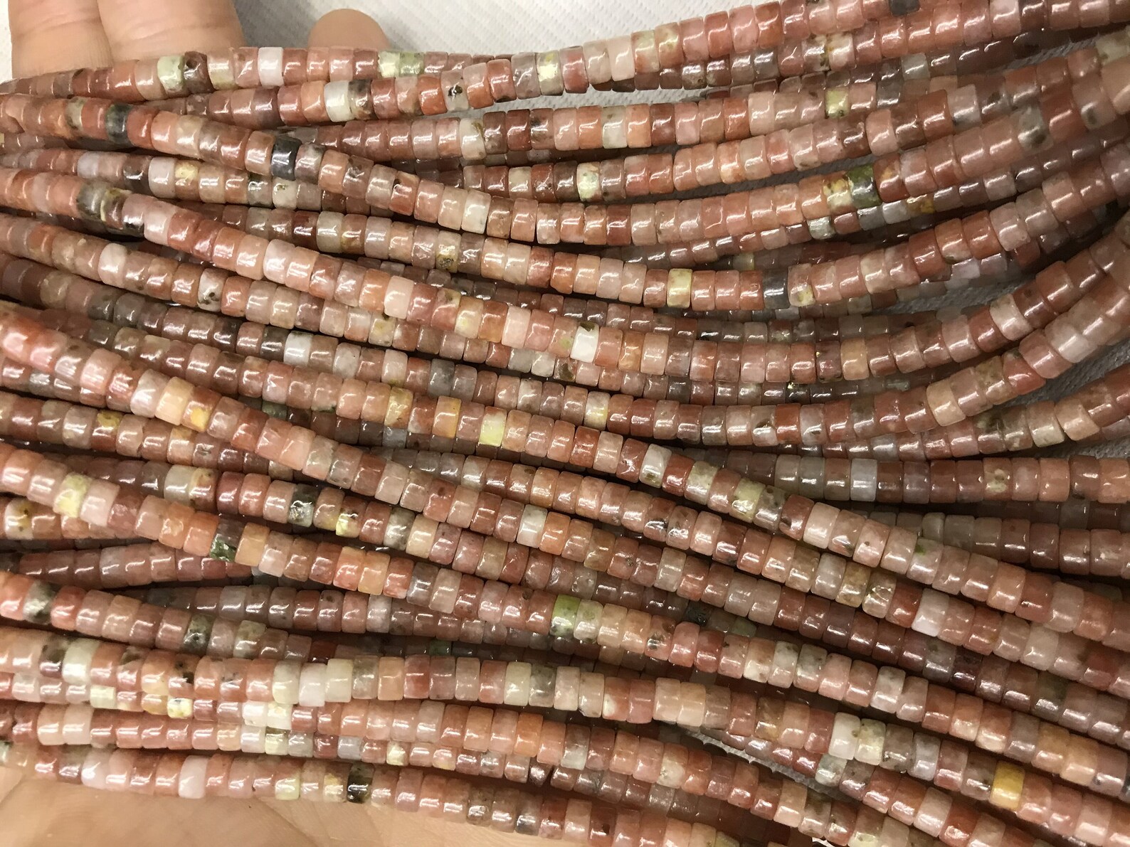 Natural Plum Blossom Jasper 4mm Heishi Genuine Gemstone Loose Beads 15 ...