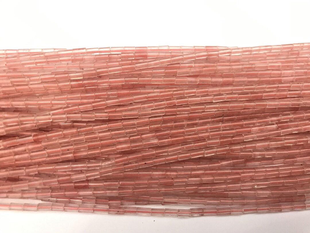 Watermelon Red Quartz 2x4mm Column Cherry Crystal Loose Tube Beads 15 ...