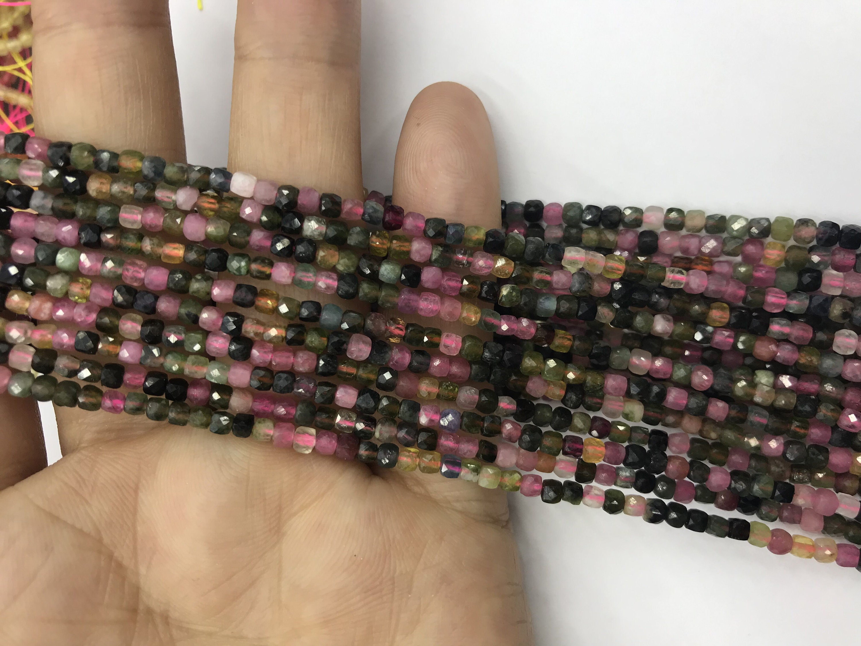 Faceted Multicolour Tourmaline 2.5-3mm Cube Cut Gemstone Loose - Etsy ...