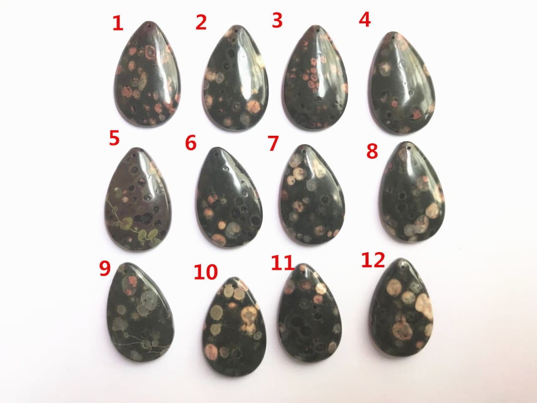 Natural Plum Blossom Jasper Waterdrop, 29x47mm Teardrop Gemstone ...