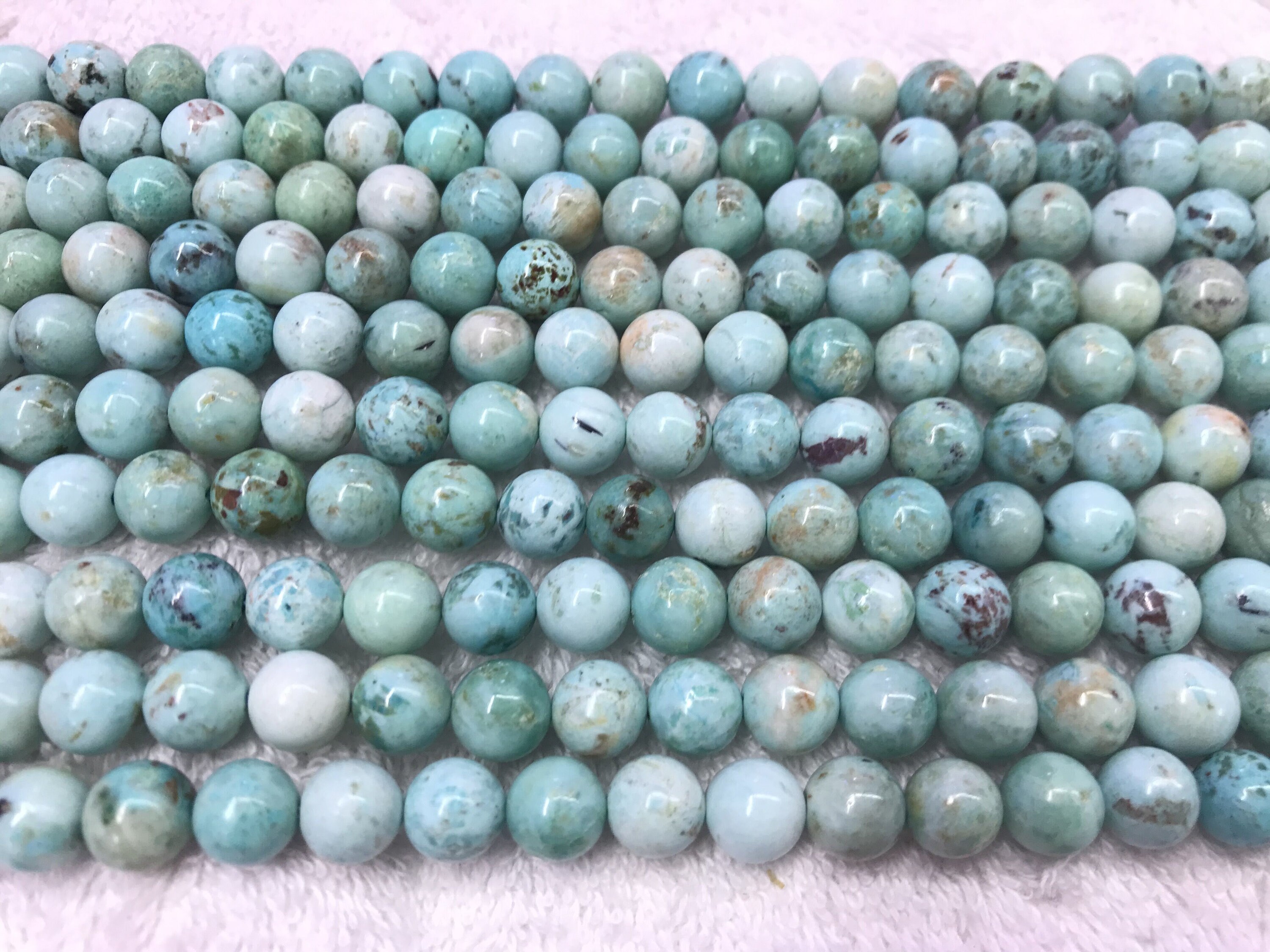 Genuine Peruvian Turquoise 6mm- 12mm Round Natural Blue Gemstone Loose ...
