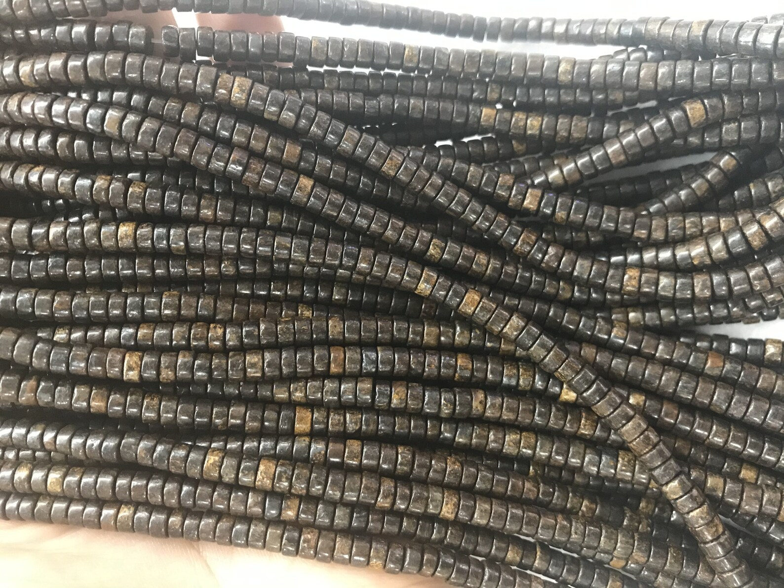 Natural Bronzite Jasper 4mm Heishi Genuine Brown Gemstone - Etsy