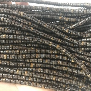Natural Bronzite Jasper 4mm Heishi Genuine Brown Gemstone Loose Beads ...