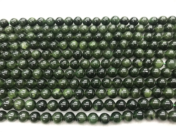 Natural Dark Green Jade 6mm 8mm Round Genuine Gemstone Grade - Etsy