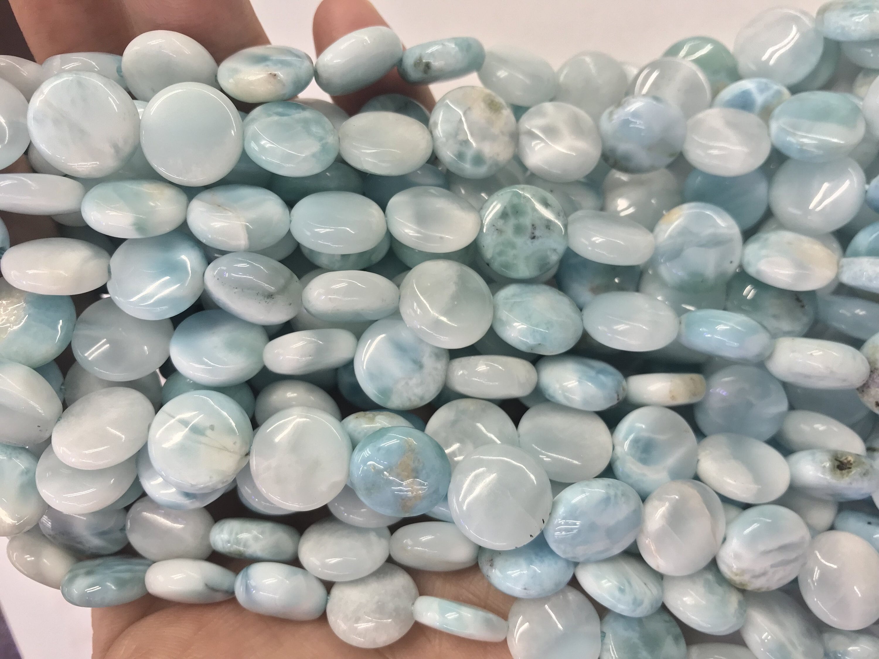 Natural Larimar 12mm Flat Round Genuine Blue Grade A Loose - Etsy