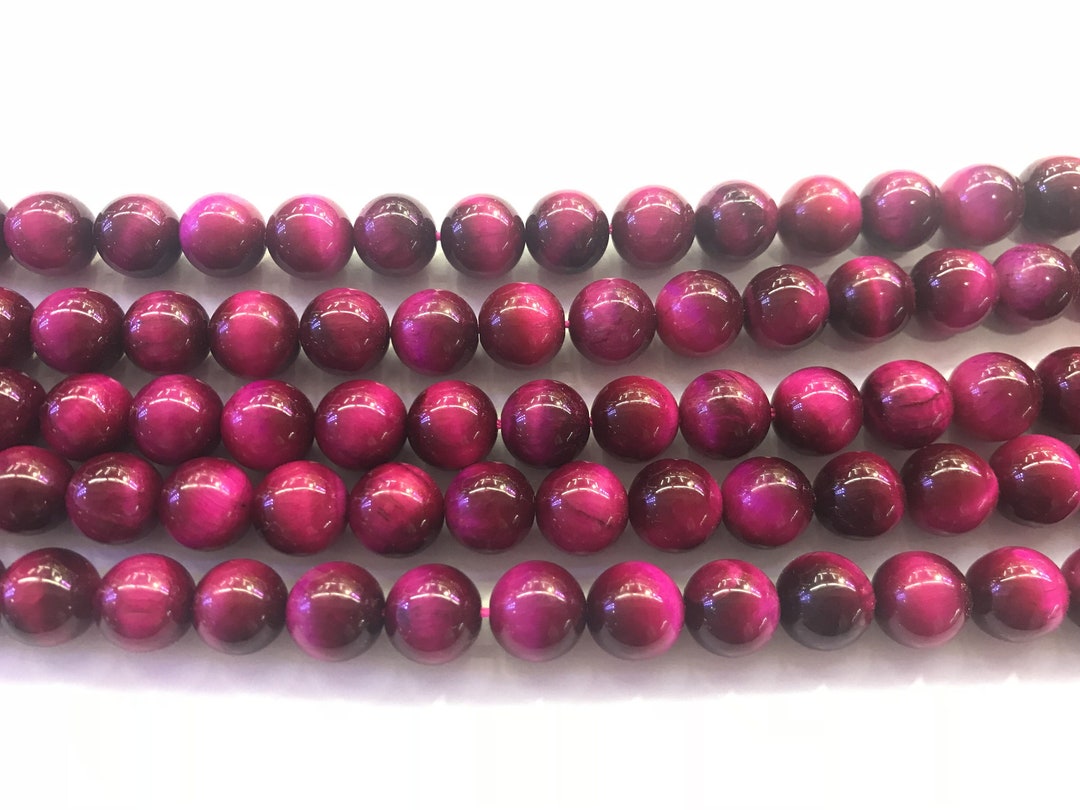 Rose Tiger Eyes 4mm 14mm Round Color Dyed Beads 15 Inch Jewelry Supply ...