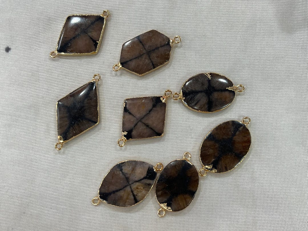 Chiastolite Cross Stone Pendant 24–33×30–41mm, Natural Andalusite ...