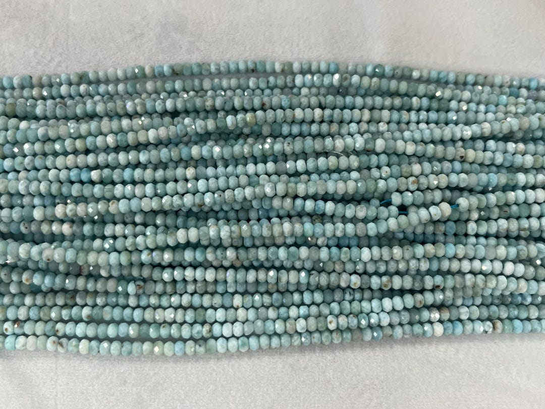 Faceted Blue Larimar 3-3.5mm Rondelle Cut Grade A Loose Beads 15inch ...