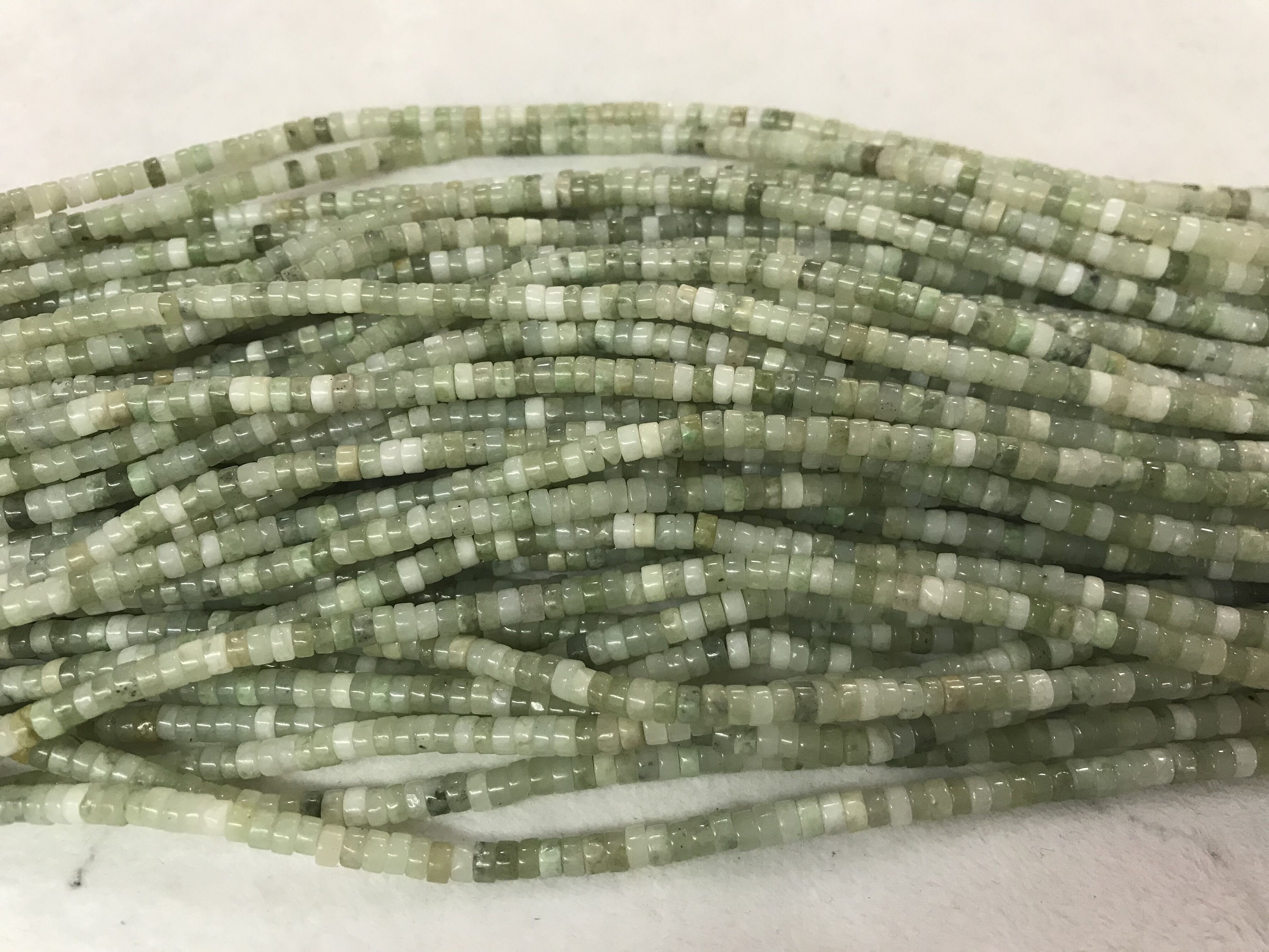 Light Green Qinghai Jade 2x4mm Heishi Genuine Gemstone Loose - Etsy New ...