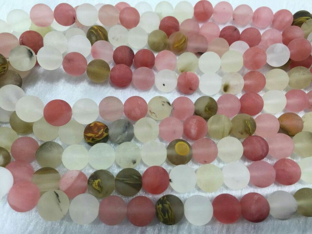 Matte Watermelon Quartz 4mm-12mm Round Crystal Loose Beads 15 Inch ...