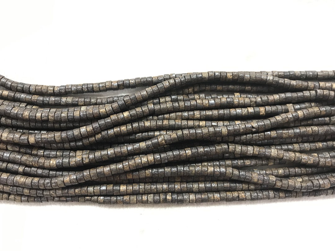 Matte Bronzite Jasper 4mm Heishi Genuine Brown Gemstone Loose Beads 15 ...