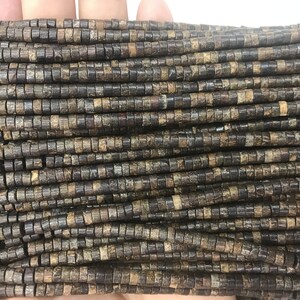 Natural Bronzite Jasper 3mm 4mm Heishi Genuine Brown Gemstone Loose ...
