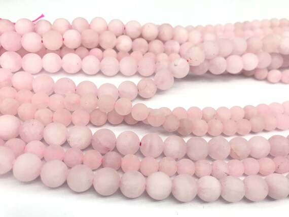 Natural Matte Rose Quartz 4mm 12mm Round Genuine Crystal | Etsy
