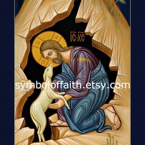 Orthodox Icon Digital Good Shepherd - Etsy UK