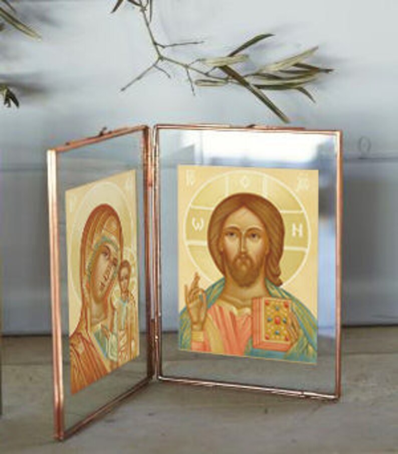 Ikonen der Jungfrau Maria und Jesus Christus Pantokrator | Etsy