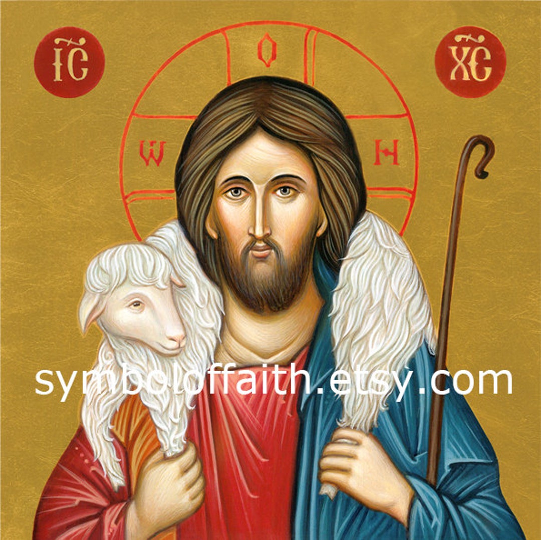 The Good Shepherd Orthodox Icon, Byzantine Icon, Religious Art ...