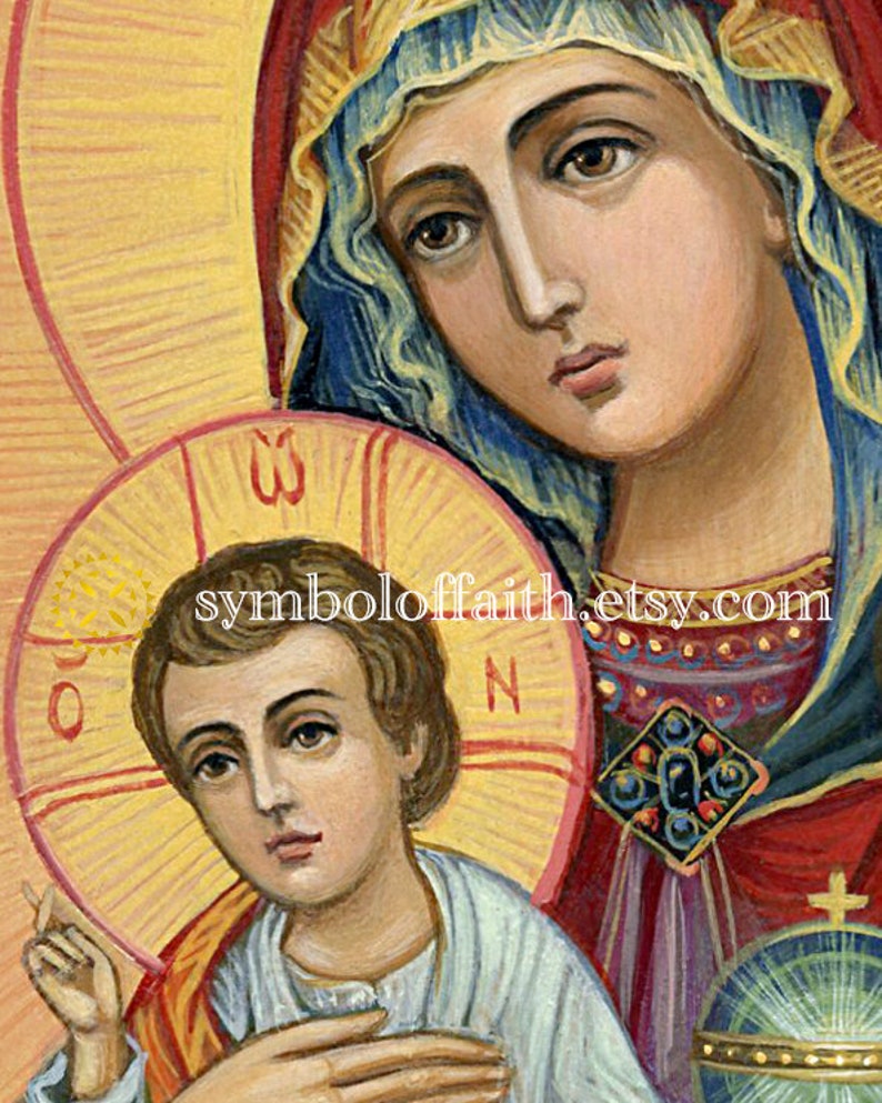 Blessed Virgin Mary and Jesus Christ, Digital Download, Orthodox Icon ...