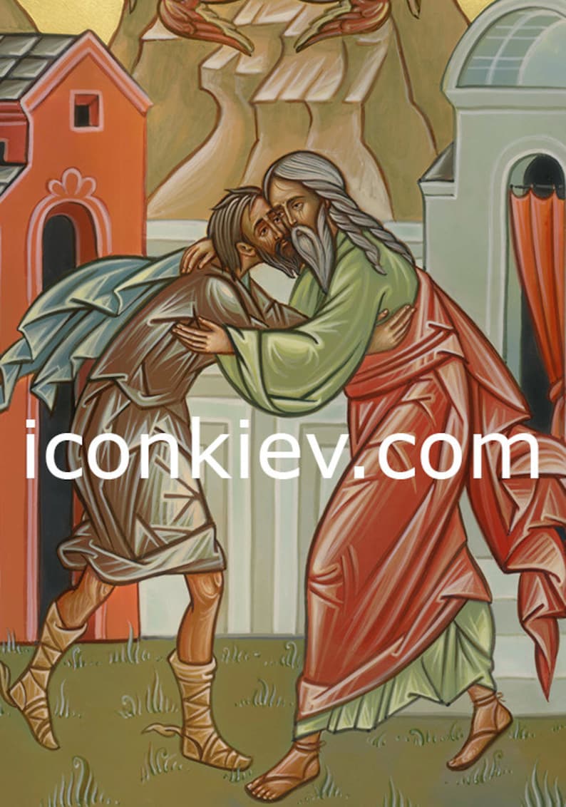 The Prodigal Son Icon, Orthodox Icon, Byzantine Icon, Hand Painted Icon ...