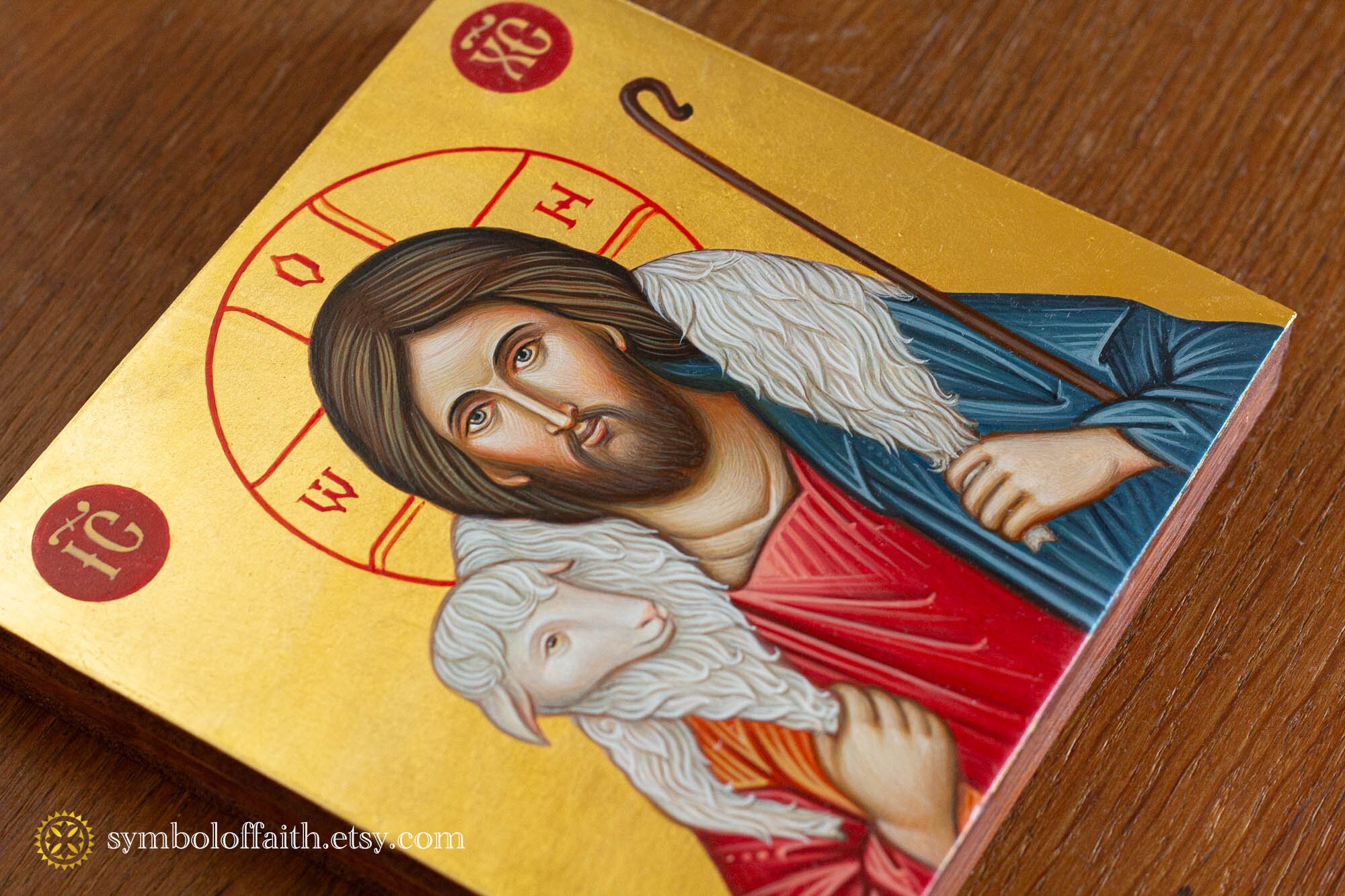 The Good Shepherd Orthodox Icon, Original Hand Painted Icon, Byzantine ...