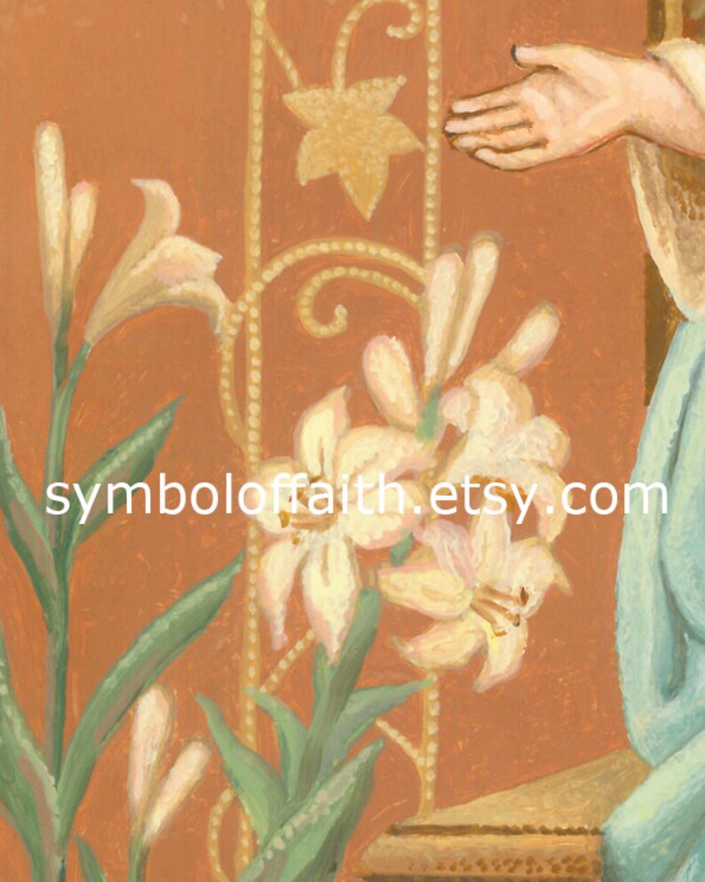 Madonna of the Lilies Icon, Virgin Mary the Eternal Bloom, the ...