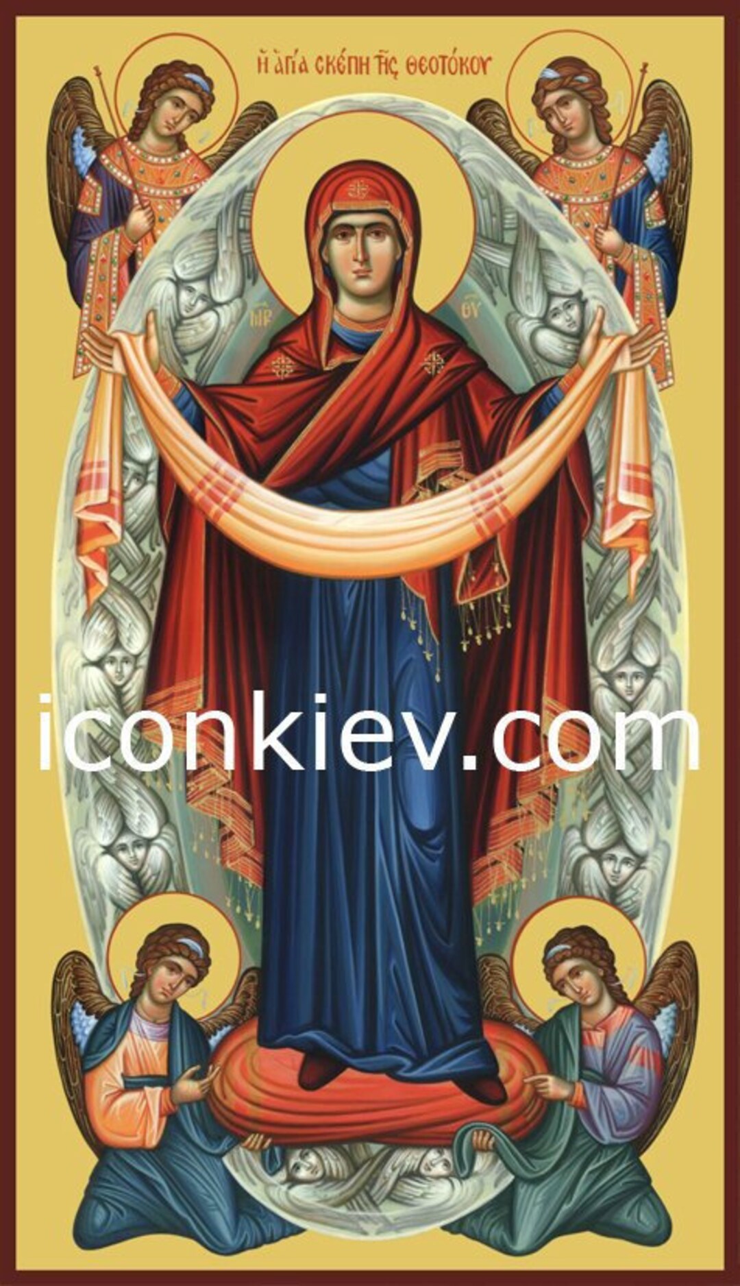 Holy Protection of Our Lady With Angels, Theotokos Icon, Orthodox Icon ...